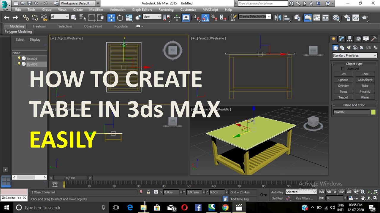 How To Create A Table In 3ds Max Youtube