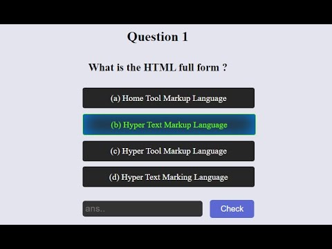 Html Quiz Questions And Answers Code Youtube