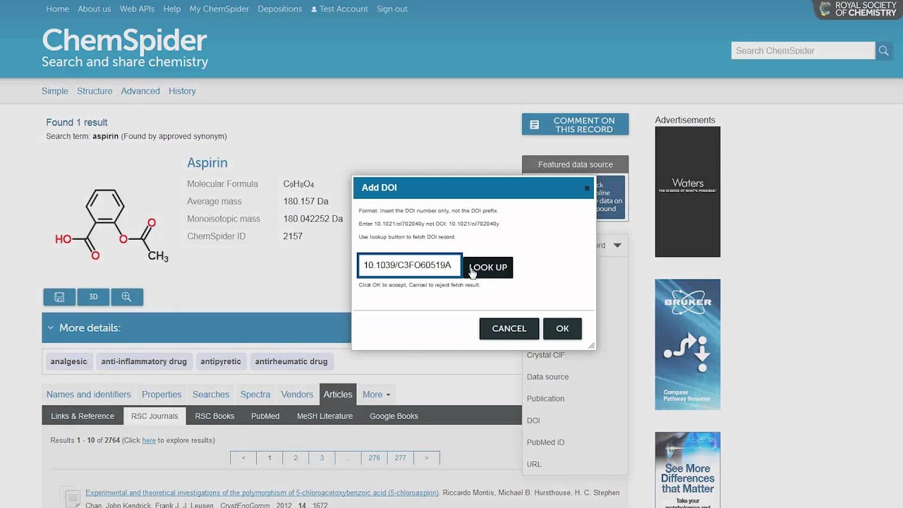 Chemspider Introduction Youtube