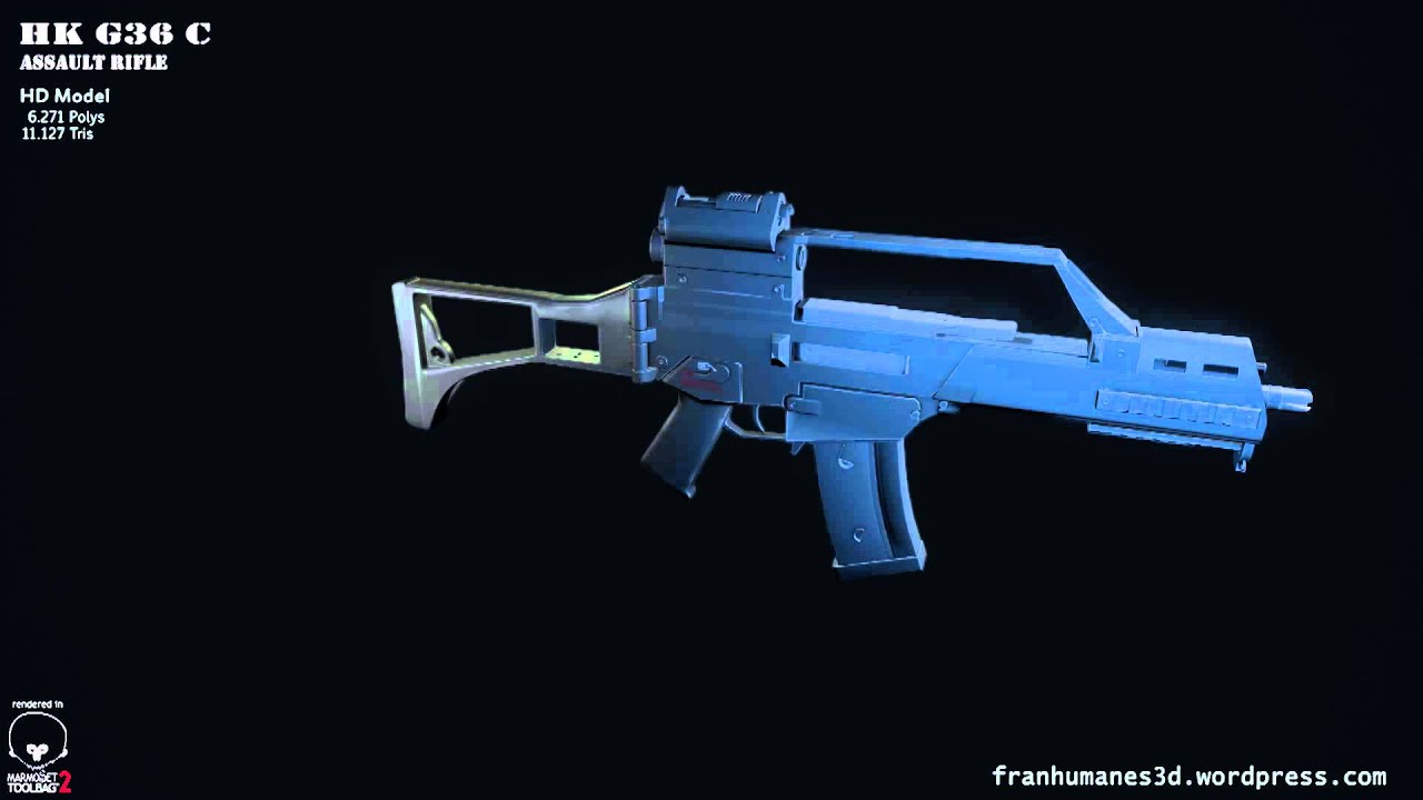 Hk G36c 3ds Max Hd Model Youtube