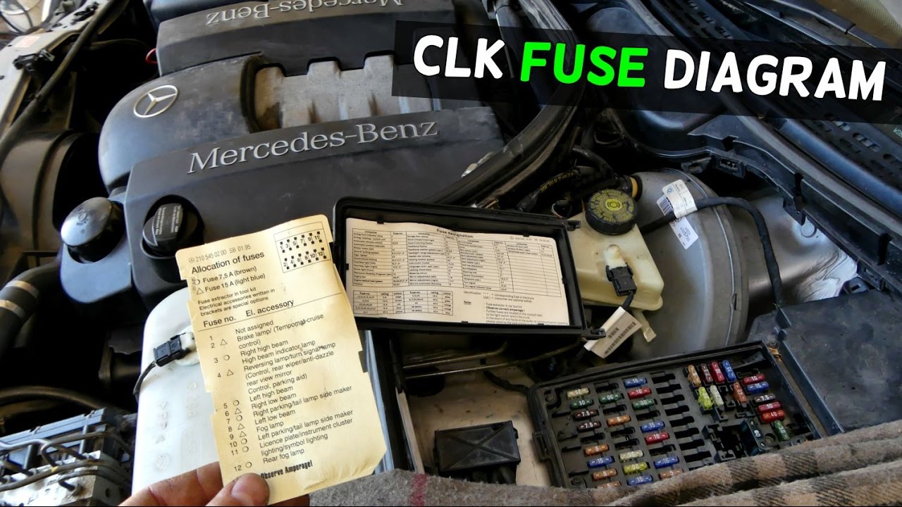 Mercedes W208 Fuse Location Diagram Clk200 Clk230 Clk 320 Clk430 Youtube
