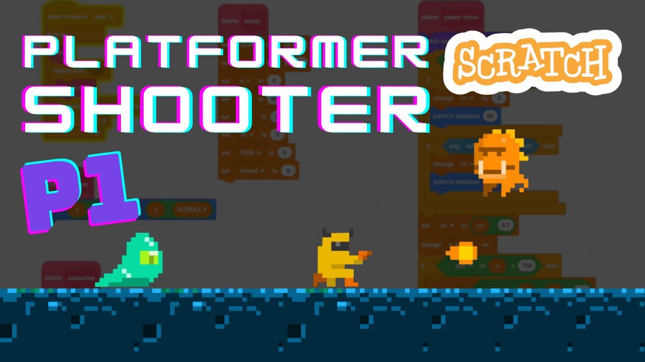 Scrolling Platformer Shooter Part 1 Scratch 3 0 Tutorial Youtube