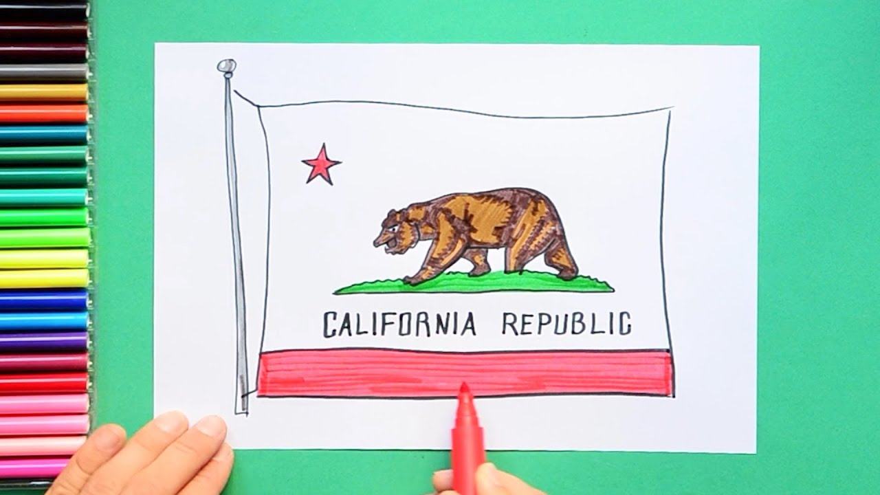 How To Draw The Flag Of California State Usa Youtube