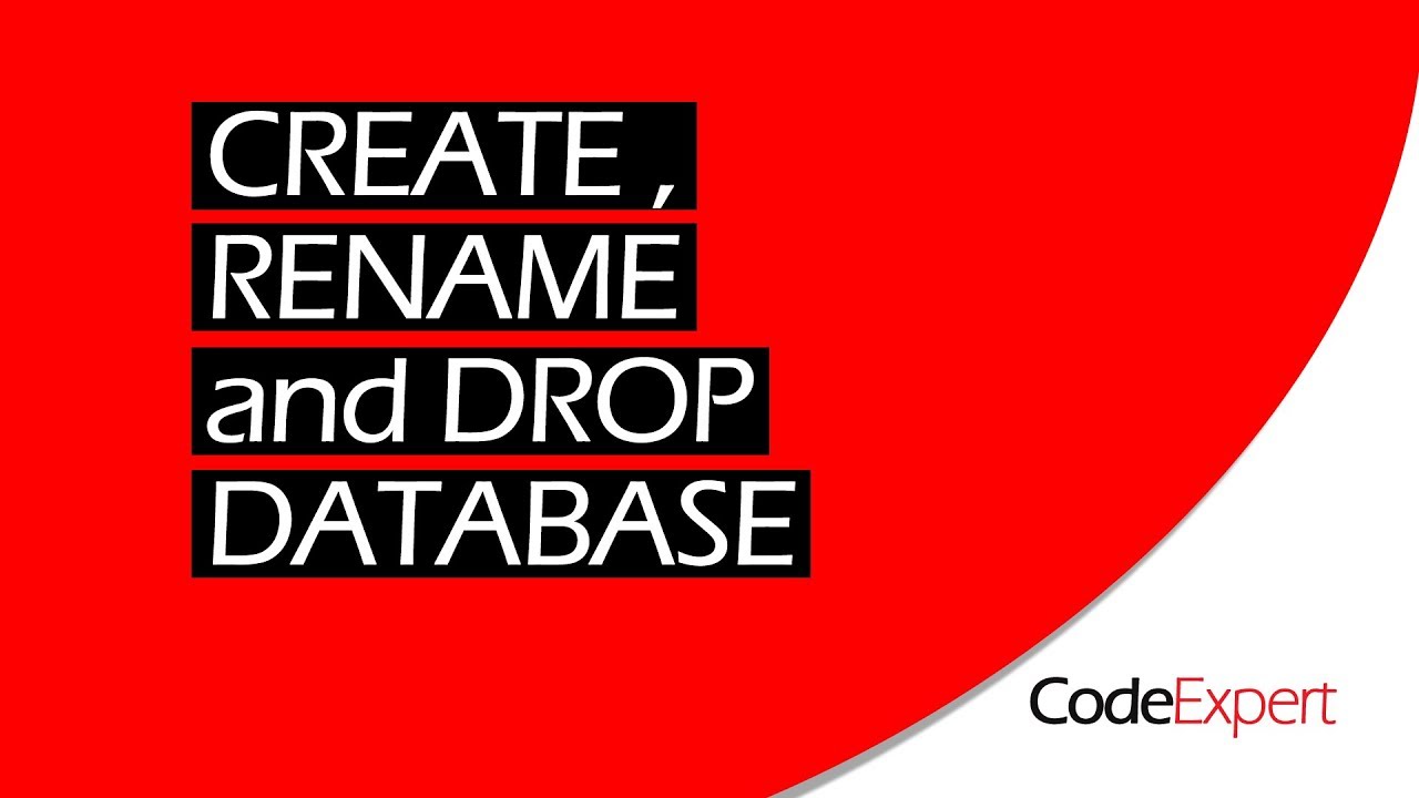 Create Rename And Drop Database Sql Youtube