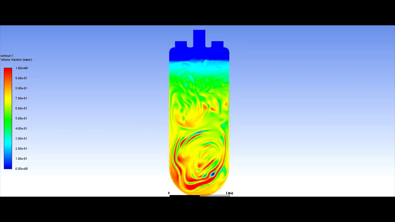 Tank Filling With Water Simulated With Ansys Fluent Youtube