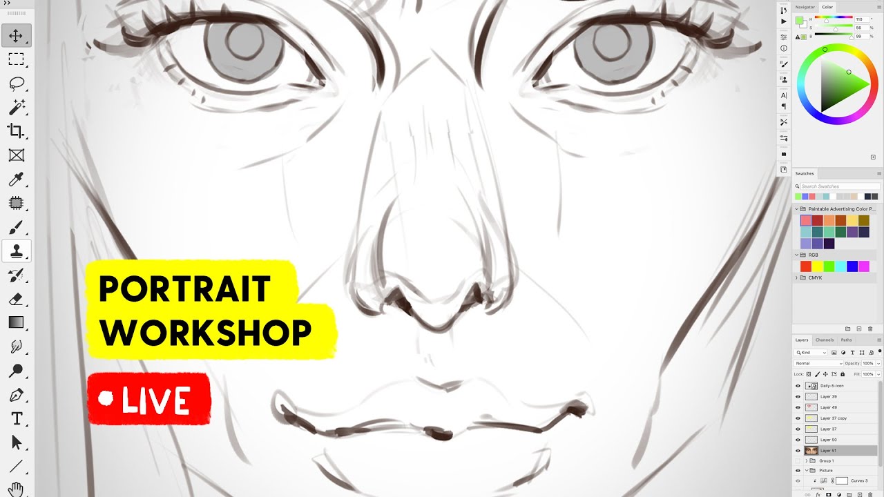 Sketching Portrait Workshop Youtube