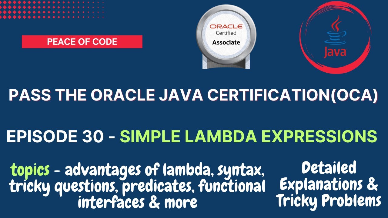 Java Certification Oca Simple Lambda Expressions All Concepts