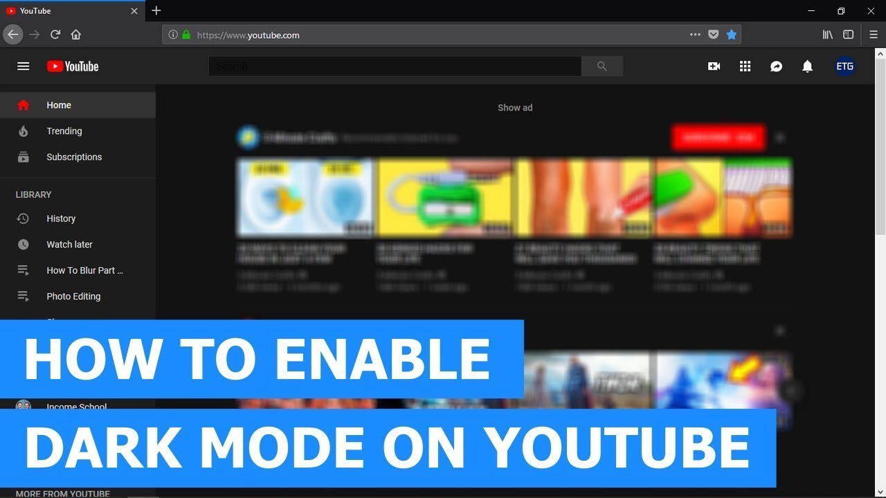 Enable Dark Mode On Youtube Youtube