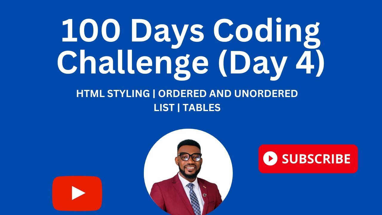 100 Days Coding Challenge Day 4 Mastering Html Fundamentals Styling