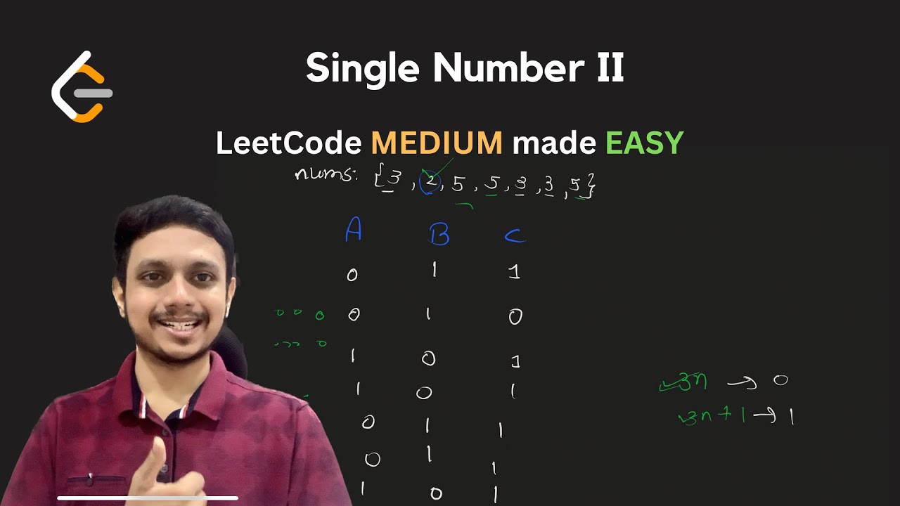 137 Single Number Ii Bit Manipulation Youtube