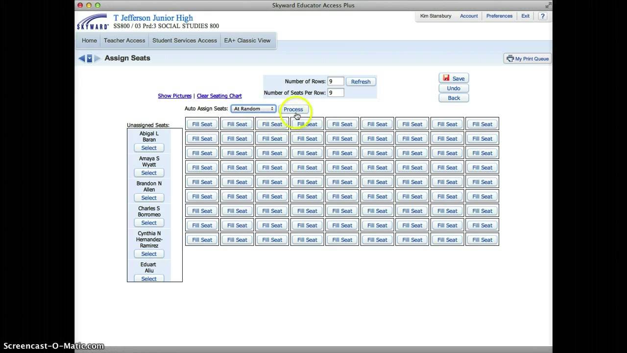 Creating A Seating Chart In Skyward Youtube