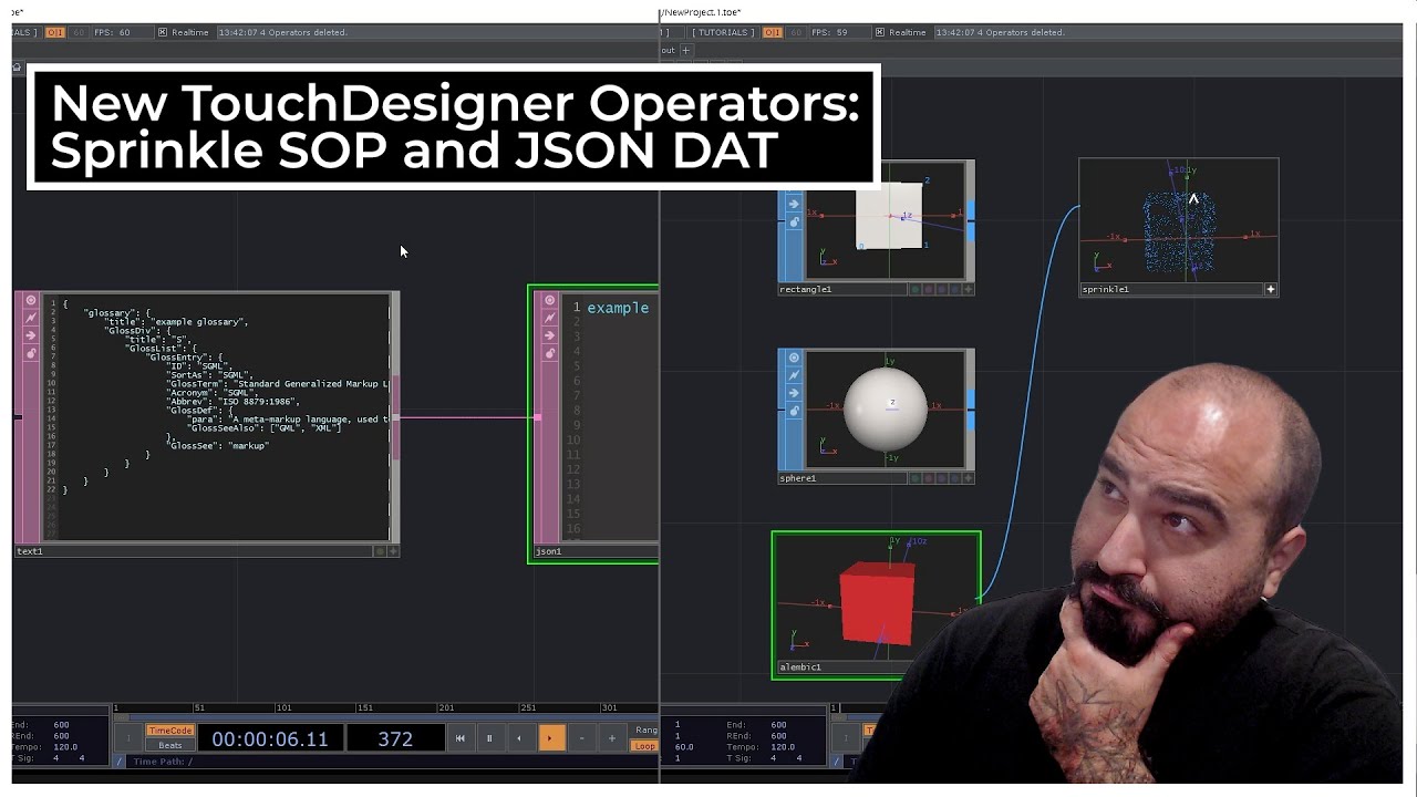 New Touchdesigner Operators Tutorial Sprinkle Sop Json Dat