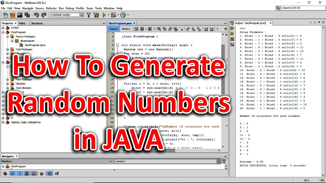 How To Generate Random Numbers In Java Youtube