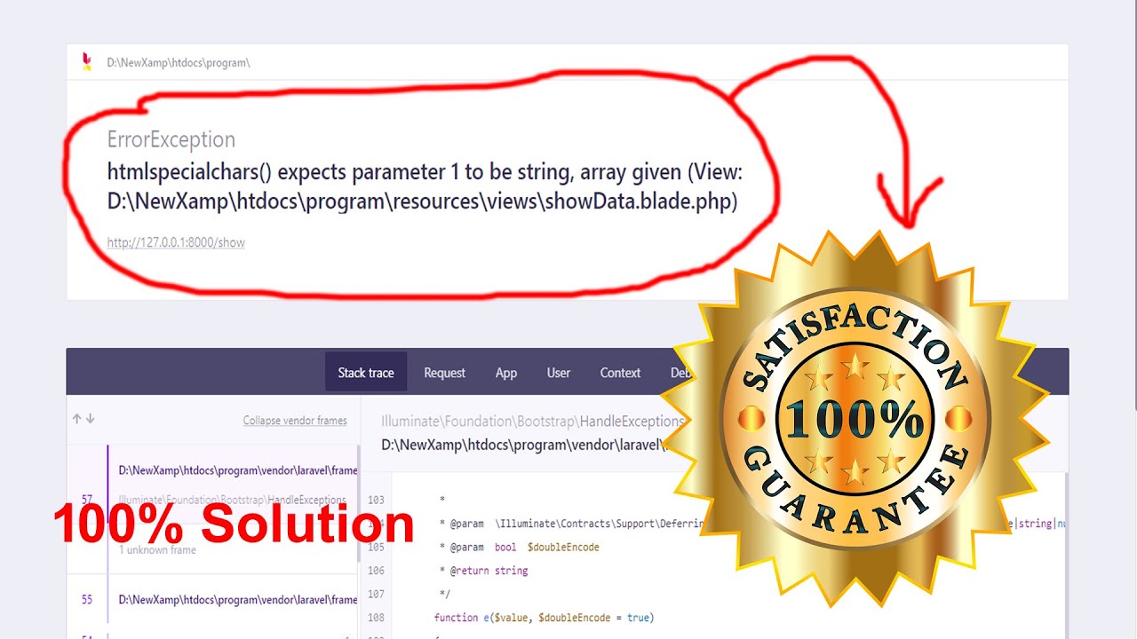 Htmlspecialchars Expects Parameter 1 To Be String Array Given In