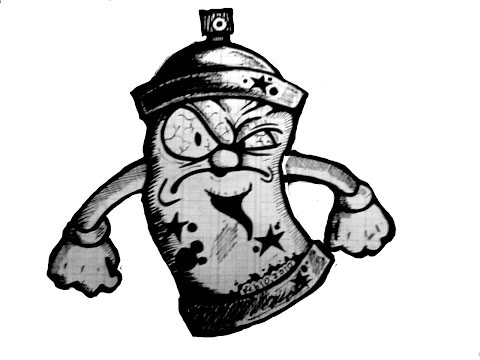 How To Draw A Spraycan With A Big Eye By Wizard Youtube