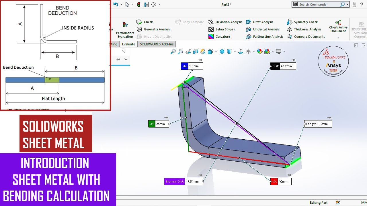 Solidworks Sheet Metal With Bend Calculation Part 1 Youtube