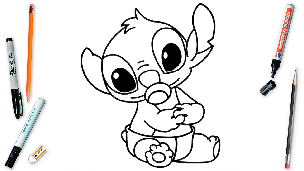 How To Draw Baby Stitch Easy Step By Step Lilo Stitch Drawing