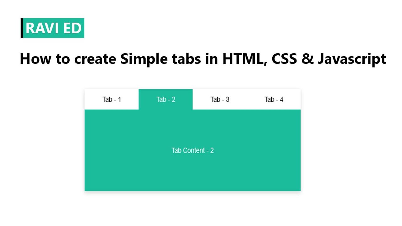 How To Create Simple Tabs Using Html Css And Javascript Youtube