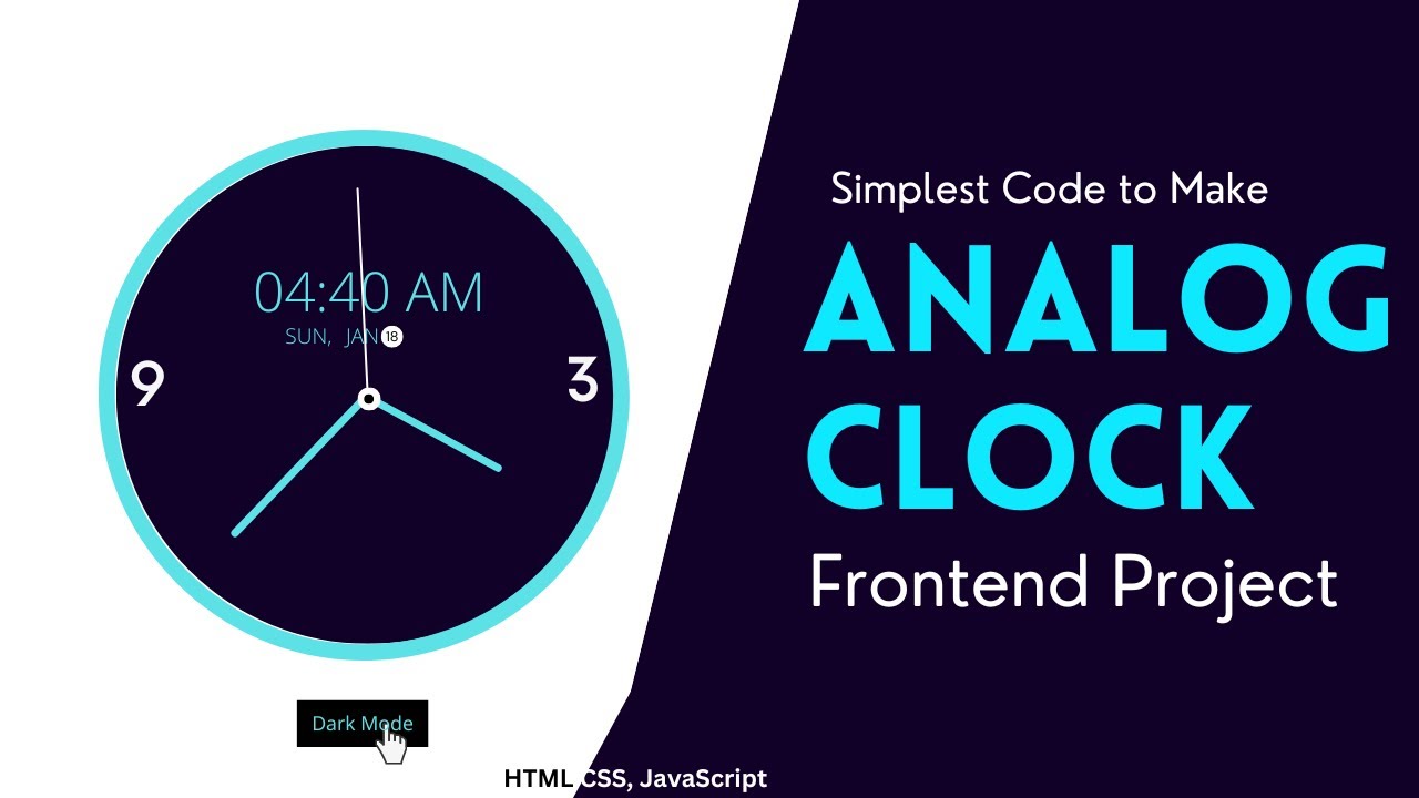 How To Create Analog Clock Using Only Javascript Mini Javascript