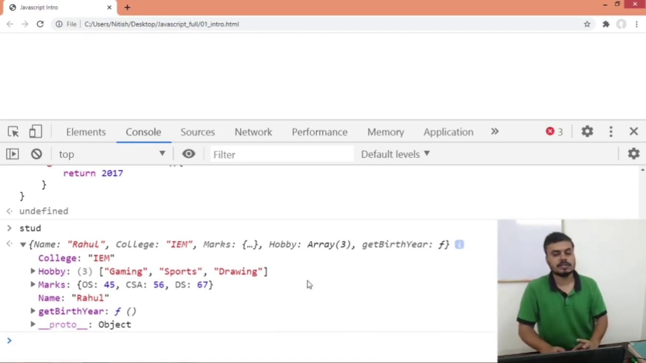 Object Literals Javascript Fundamentals Youtube