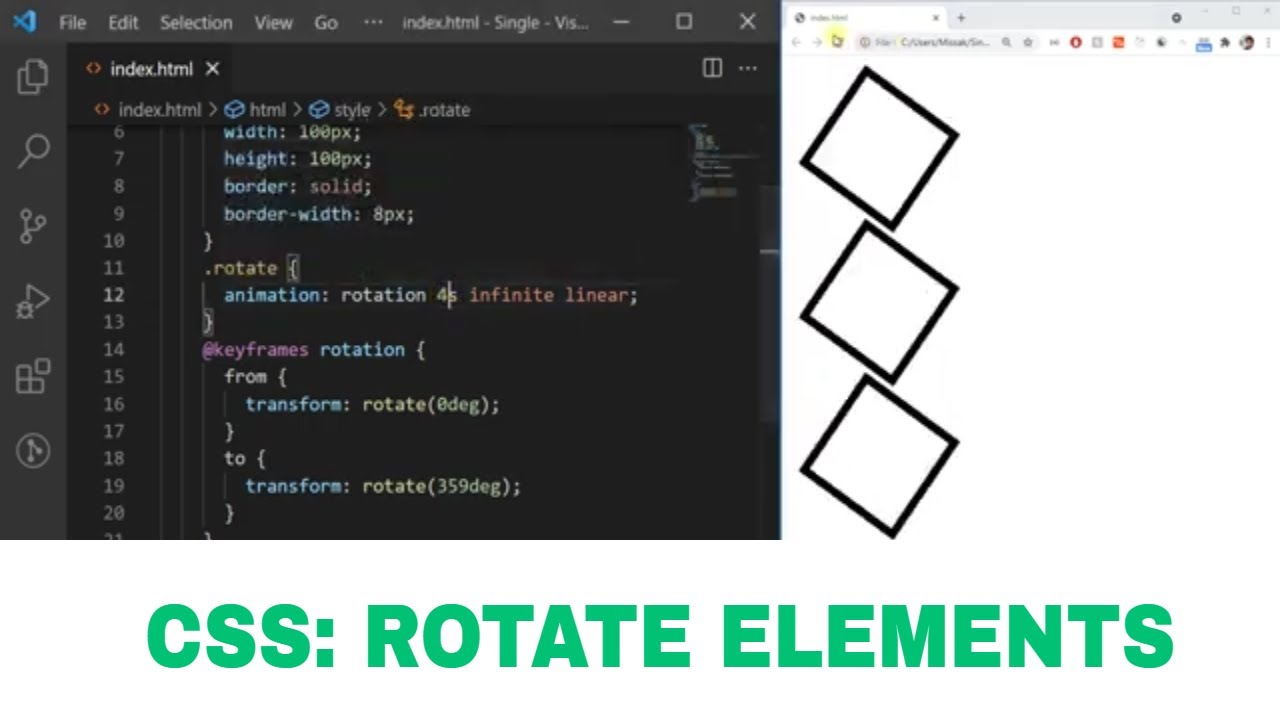 Css Rotate Elements With Animation Youtube