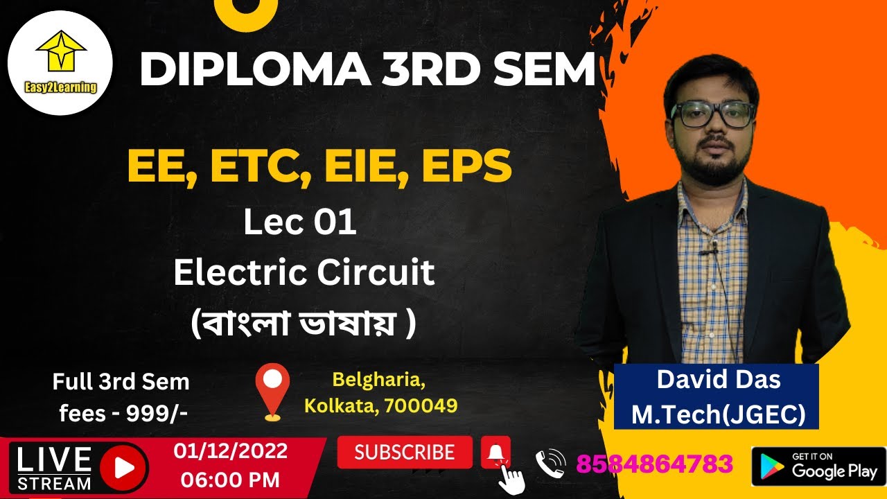 Electrical Circuit Lec 01 Diploma 3rd Sem Ee Etc Eie By
