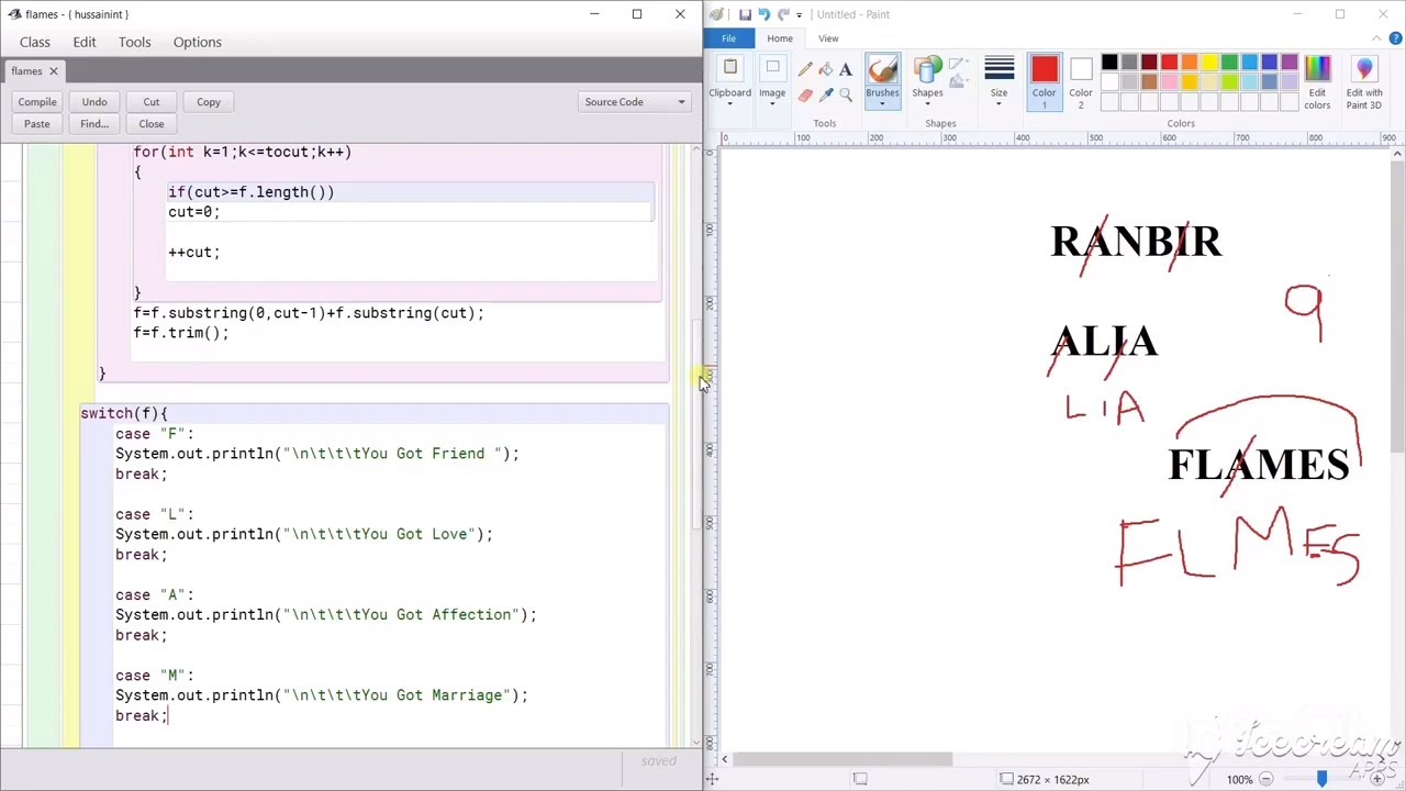 How To Make Flames Program In Java Youtube