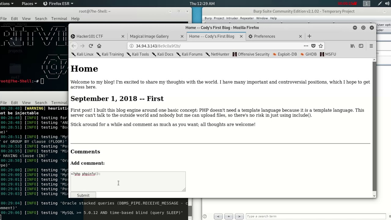 Hacker101 Ctf Cody S First Blog Youtube
