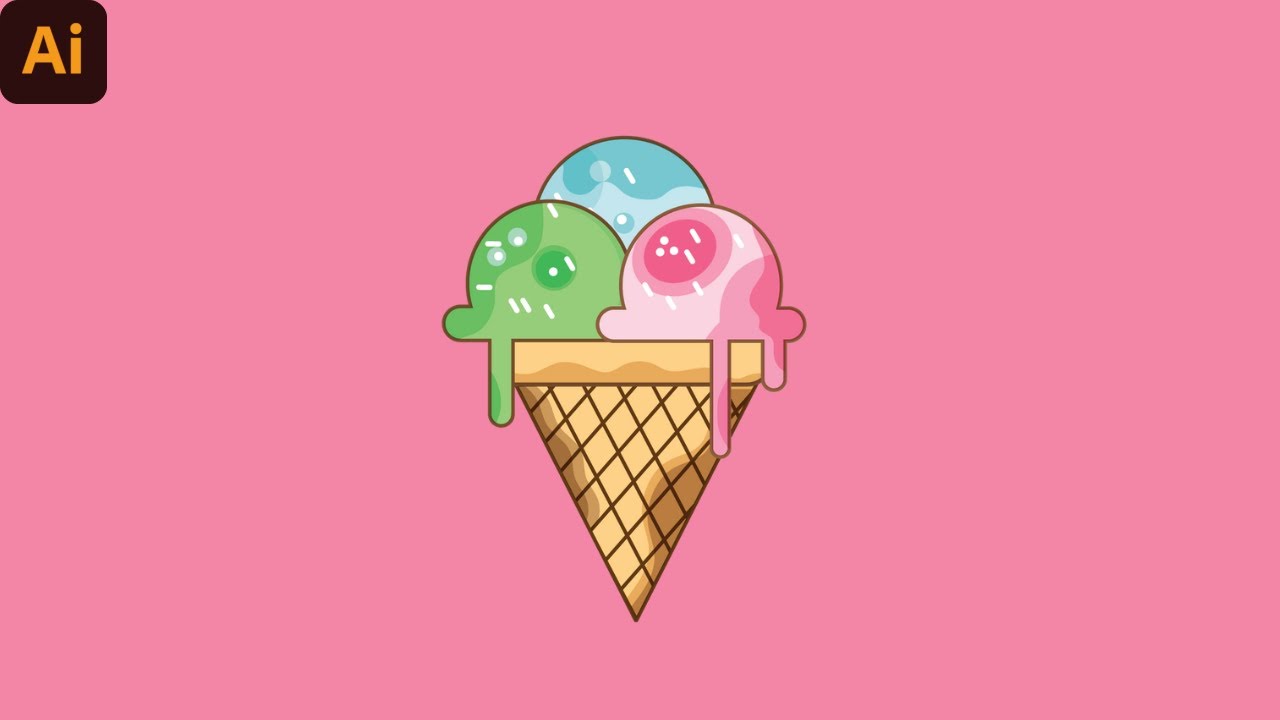 Adobe Illustrator Cc Tutorial Ice Cream Illustration Design Youtube