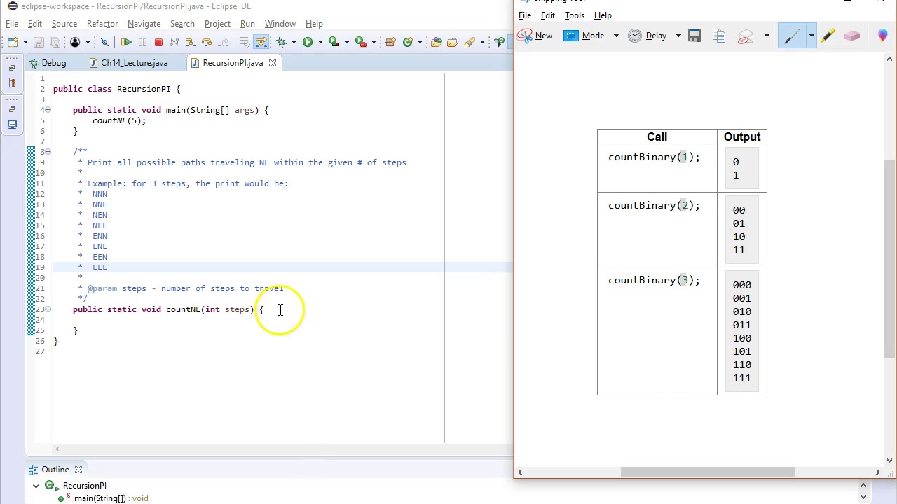 Building Java Programs Chapter 12 Exercise 12 19 Countbinary Youtube