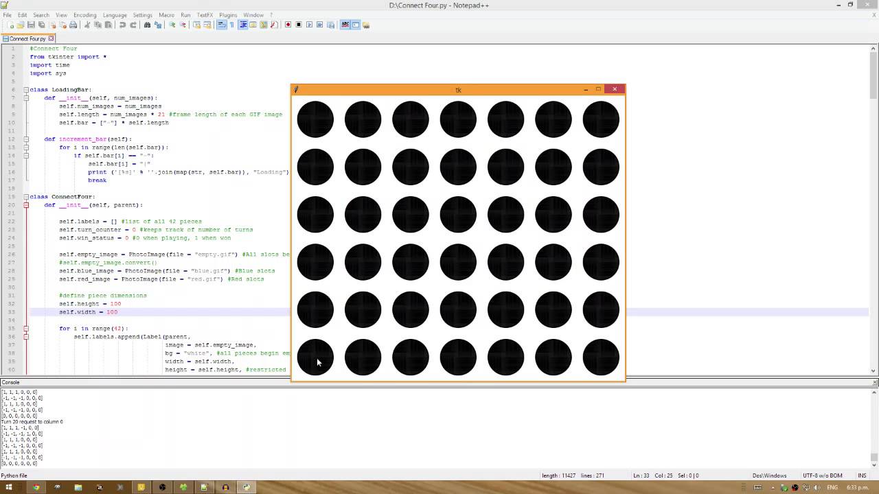 Connect Four In Python Youtube