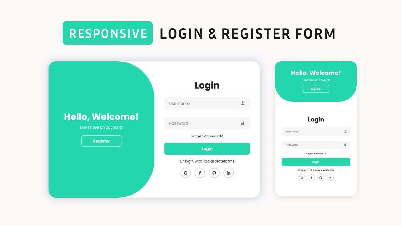 How To Make Responsive Login Register Form Using Html Css