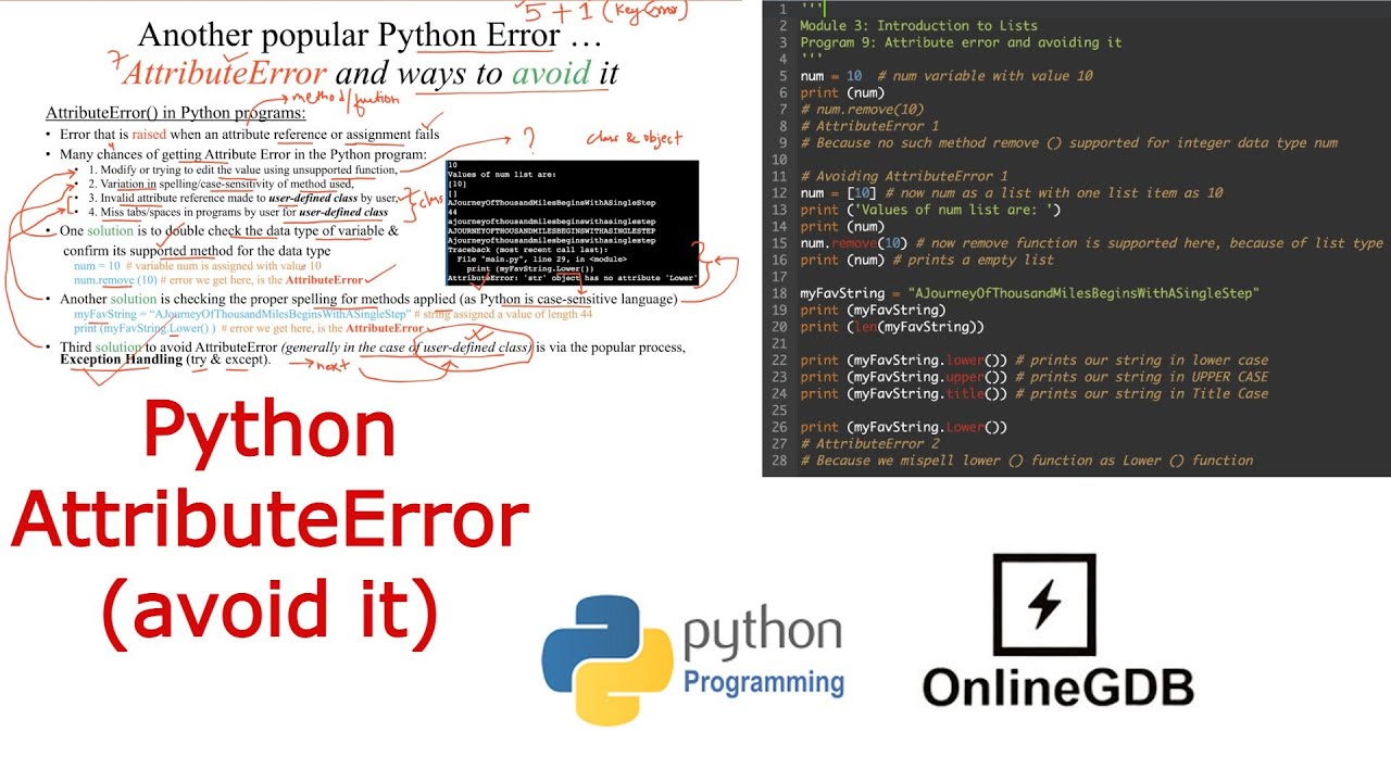 Python Attributeerror Ways To Avoid Youtube