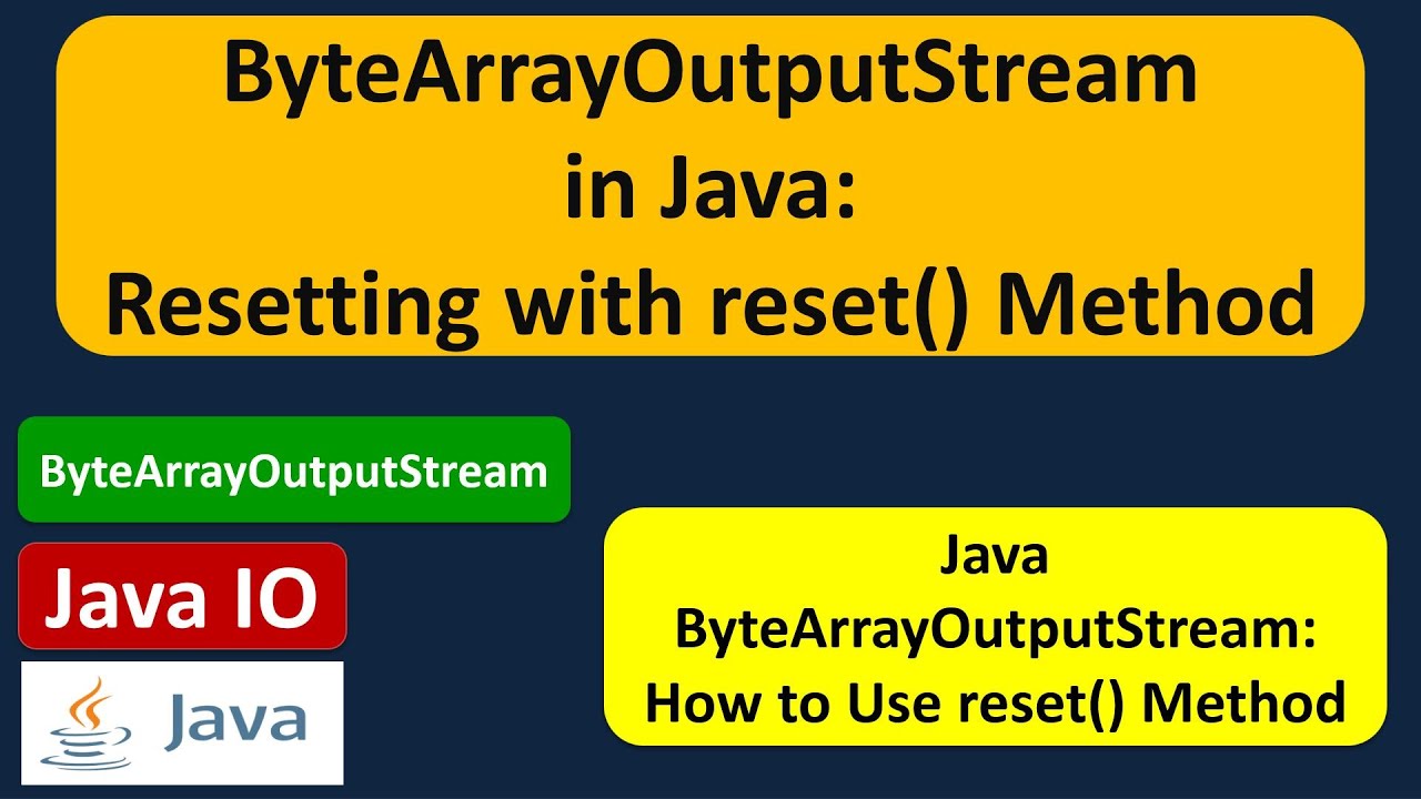 Bytearrayoutputstream In Java Resetting With Reset Method Java Io