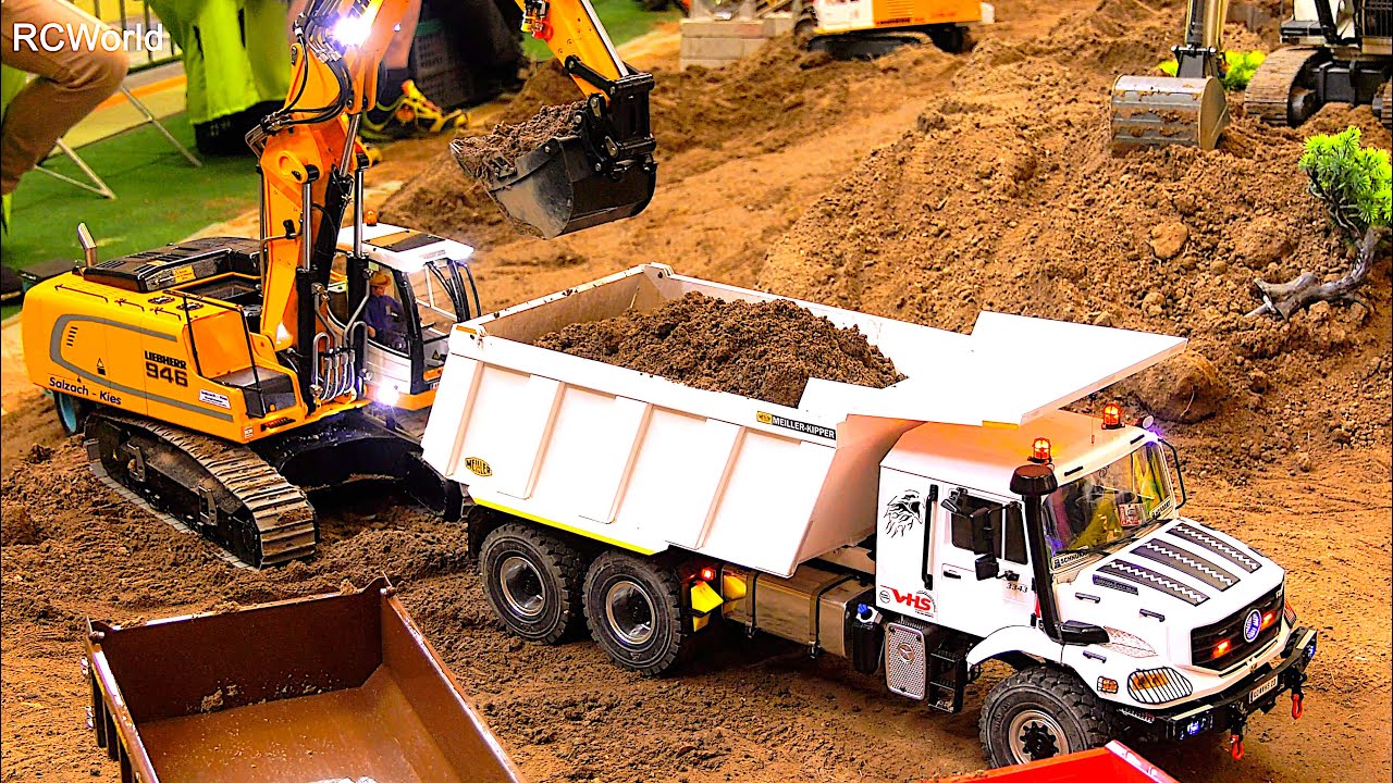 Huge Construction Site Rc Trucks Excavators Dump Trucks Fantastic Fire
