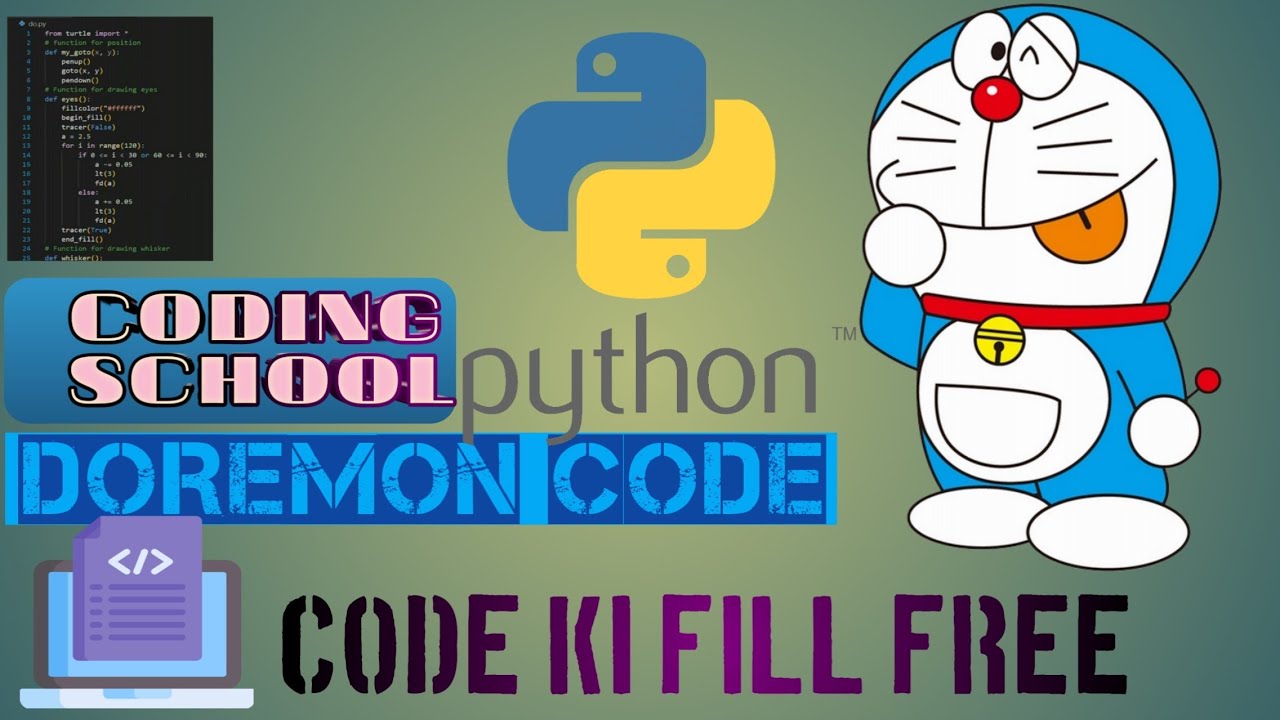 Create Doraemon Using Python Full Tutorial With Code Learn Graphics