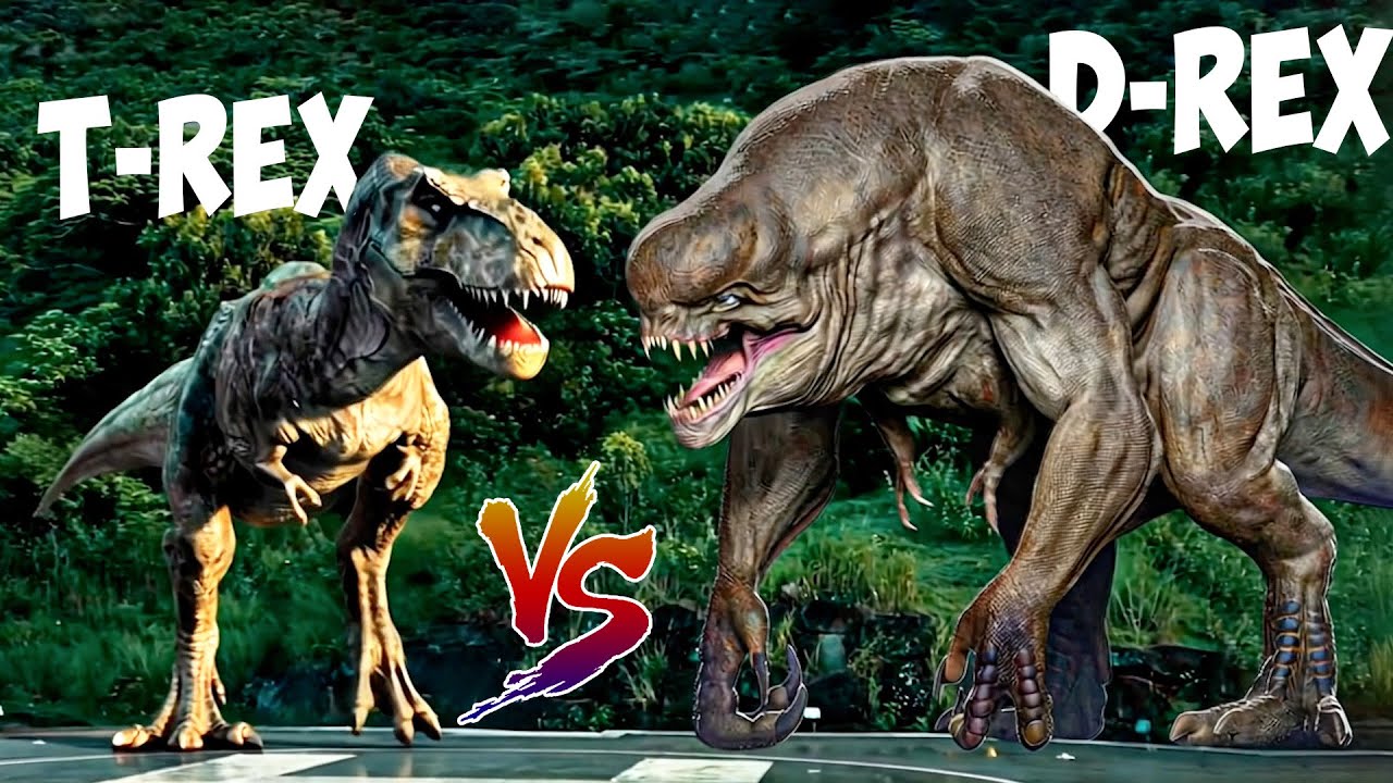 D Rex Vs T Rex Fight Jurassic World Rebirth 2025 Youtube