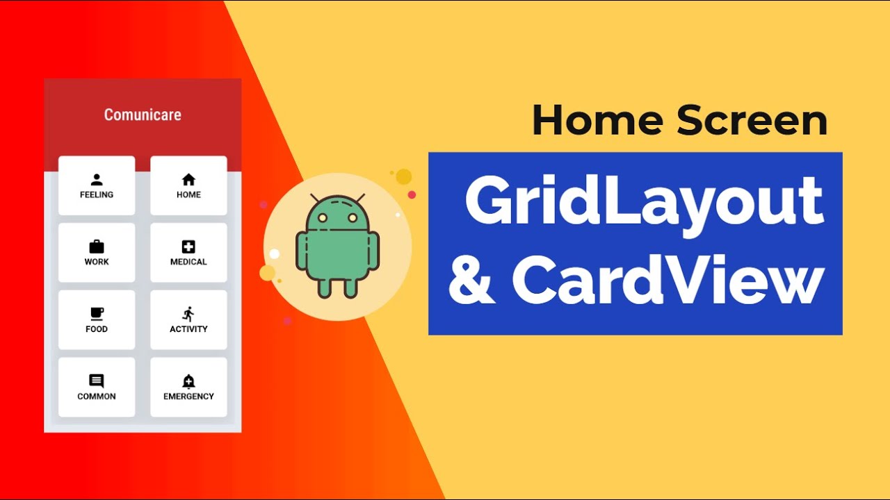 How To Create A Home Screen With Gridlayout And Cardview Youtube