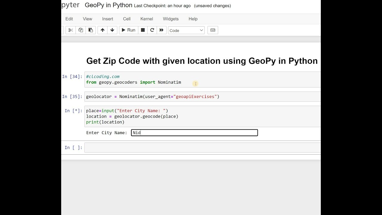 Day 46 Get Zip Code With Given Location Using Geopy In Python Youtube