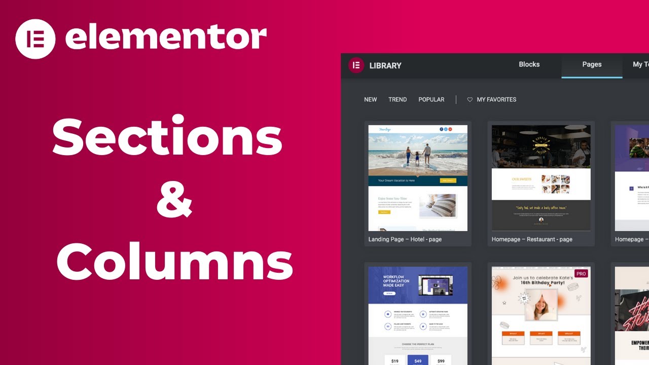 Elementor Sections Columns Tutorial How To Create Edit Delete