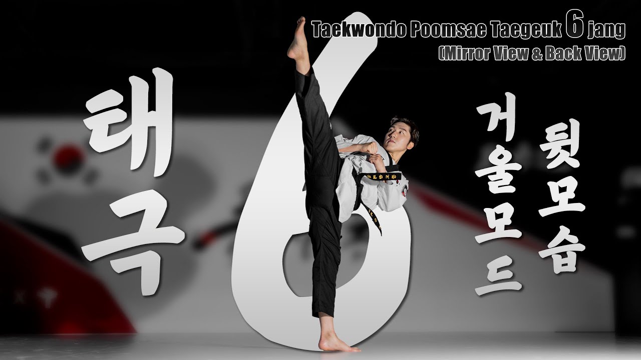 태권도 품새 태극 6장 거울모드 뒷모습 Taekwondo Tutorial Poomsae Taegeuk 6 Jang