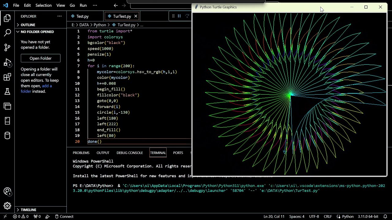 Python Turtle Graphics Animation Nice One Youtube