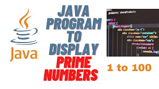 Java Program To Display All Prime Numbers From 1 To N Java Prime