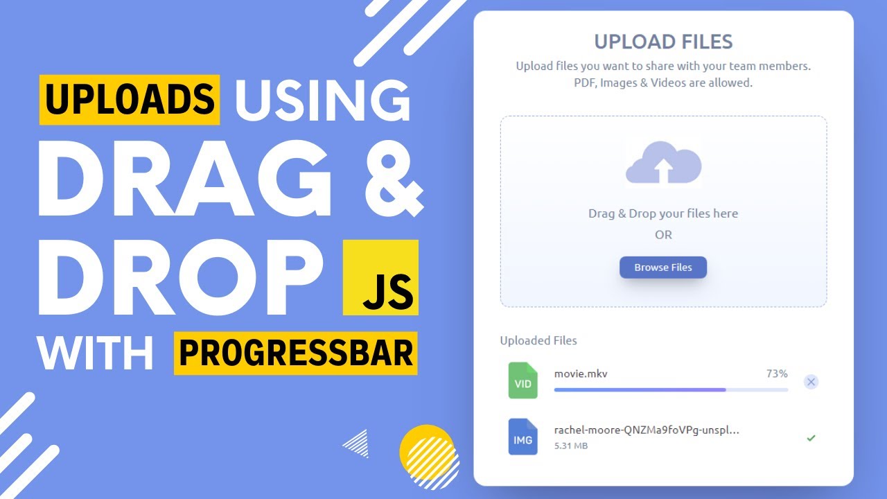 Upload Multiple Files Using Drag And Drop Html Css Javascript Ajax
