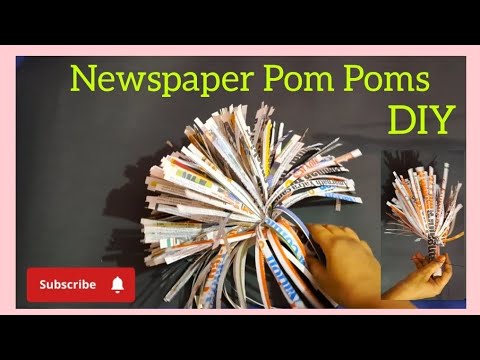 Newspaper Pom Poms Diy Easy Pom Poms For Children How To Make Pom