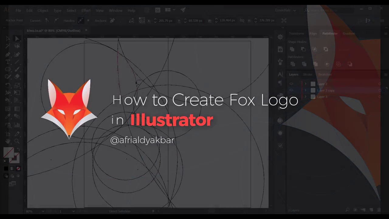 How To Create Fox Logo In Illustrator Time Lapse Youtube