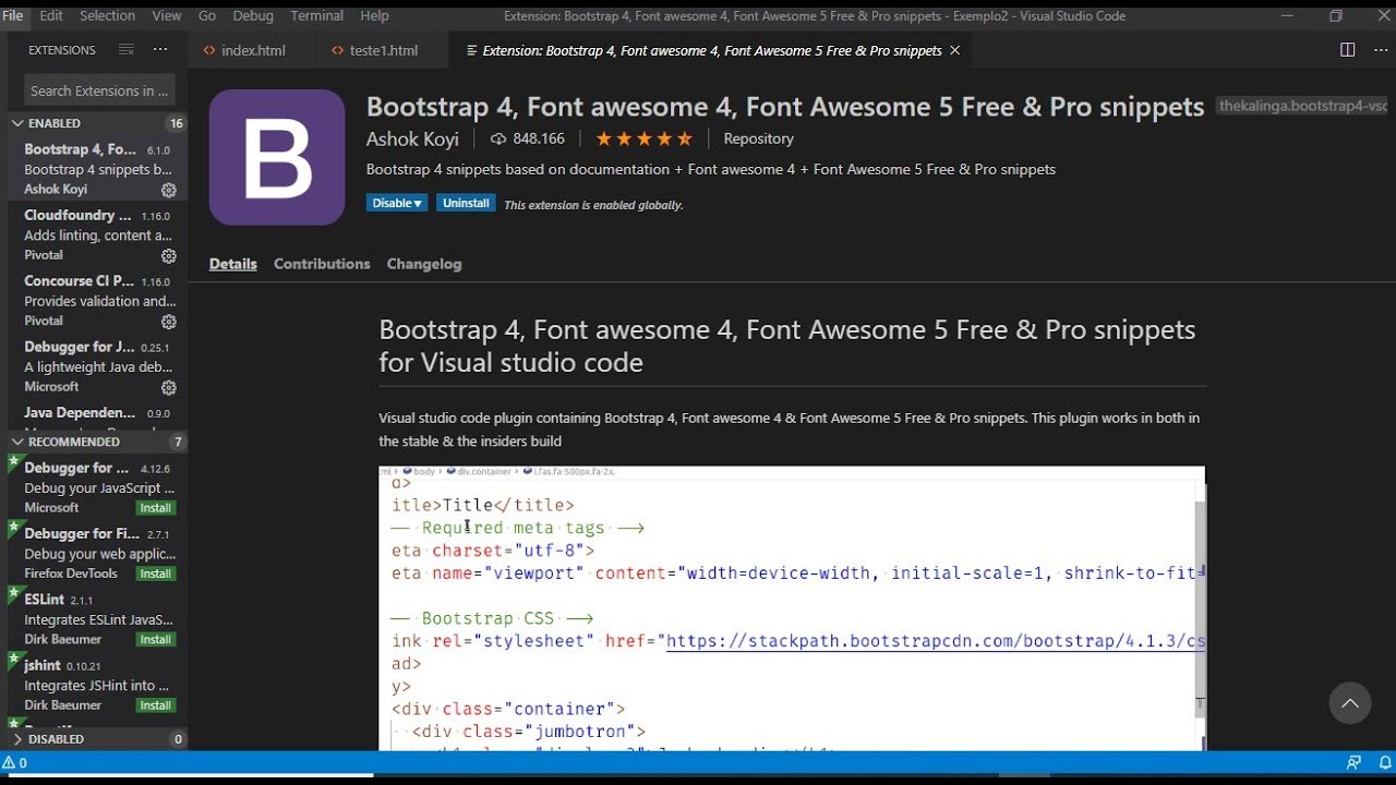 Bootstrap Extensão E Visual Studio Code Parte 1 Youtube