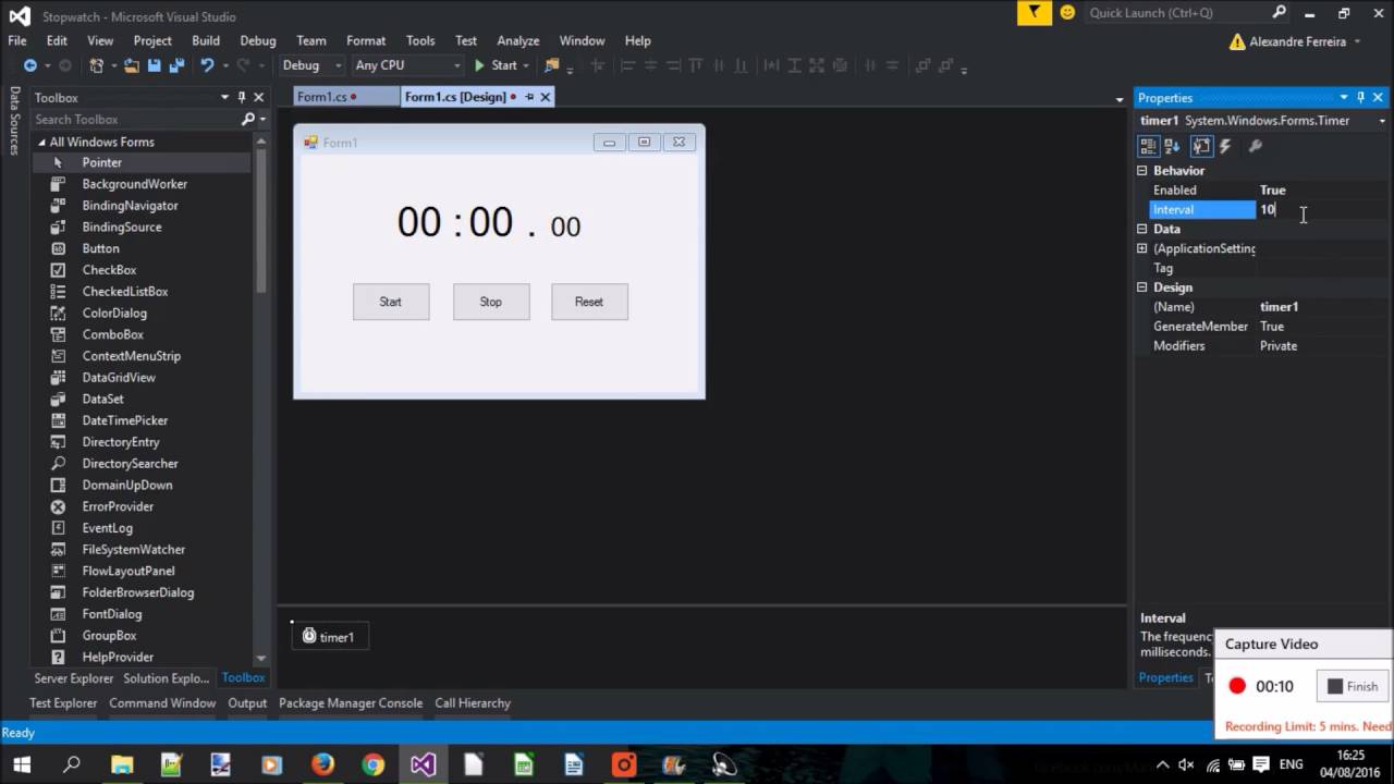 Stopwatch Using C Youtube