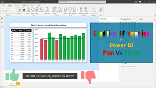 Conditional Formatting In Power Bi Plan Vs Actual Kpi Graph And Table ...
