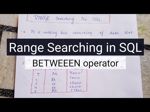 Range Searching In Sql Use Of Between Operator Mastersql Youtube